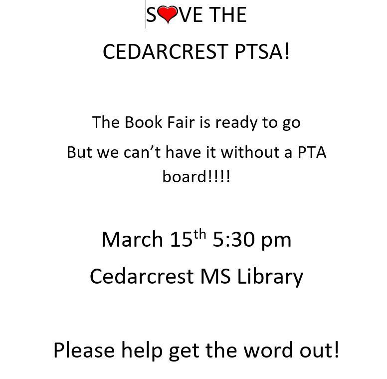 PTSA Meeting | Cedarcrest Middle School